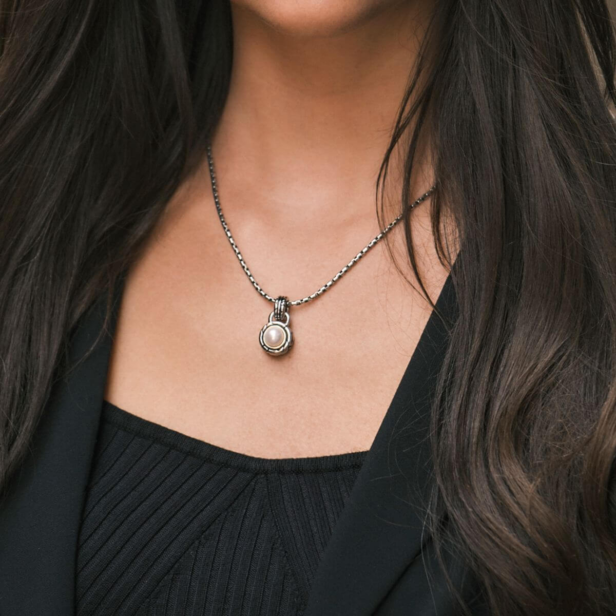 Solar Eclipse Pearl Pendant Necklace – John Atencio