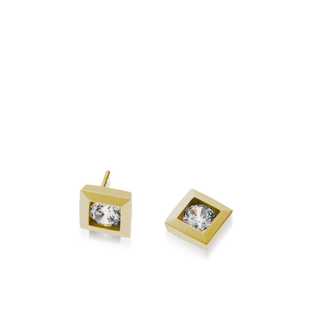 Paloma Confetti Diamond Stud Earrings in 14-karat White or Yellow Gold ...